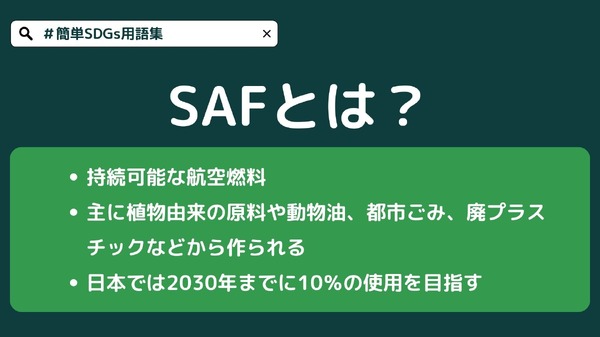 SAF（持続可能な航空燃料）とは【#簡単SDGs用語集】 | The Green Economy